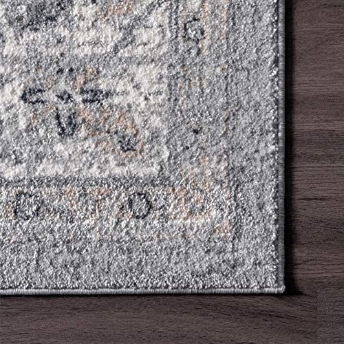 nuLOOM Transitional Medallion Gena Area Rug, 6' Round, Light Grey