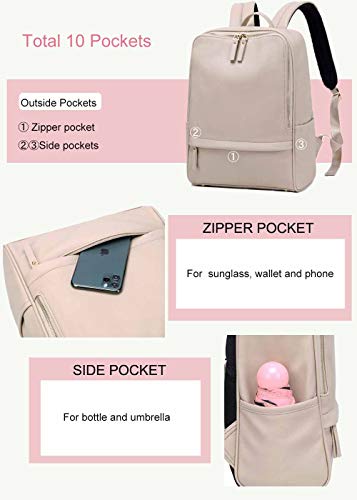 PAOIXEEL Lightweight Soft PU Leather Fashion Backpack Purse for Women, Anti-theft Travel Bag