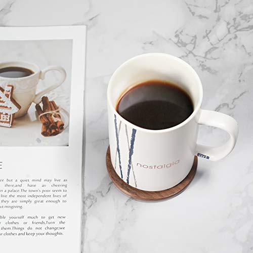 Walnut Dark Wood Coaster, 6-Piece Coaster Set, Holder Included, Wood Coasters,Coffee Coaster, Beer Coaster