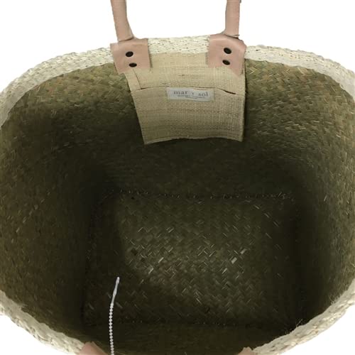 Mar Y Sol Samana Ombre Stripe Sisal Market Tote Straw Beach Bag w Pom Pom (Pink)