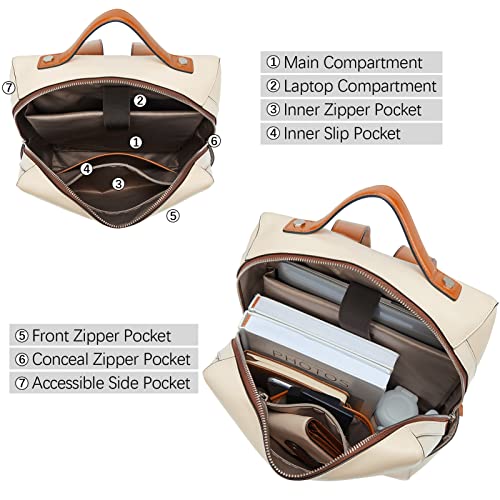 BOSTANTEN Genuine Leather Backpack Purse for Women Fashion Backpack Casual College Shoulder Bag Travel Backpack