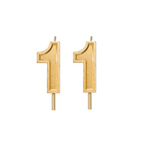 11th Birthday Candles, Gold Number 11 Cake Topper for Birthday Decorations Party Decoration