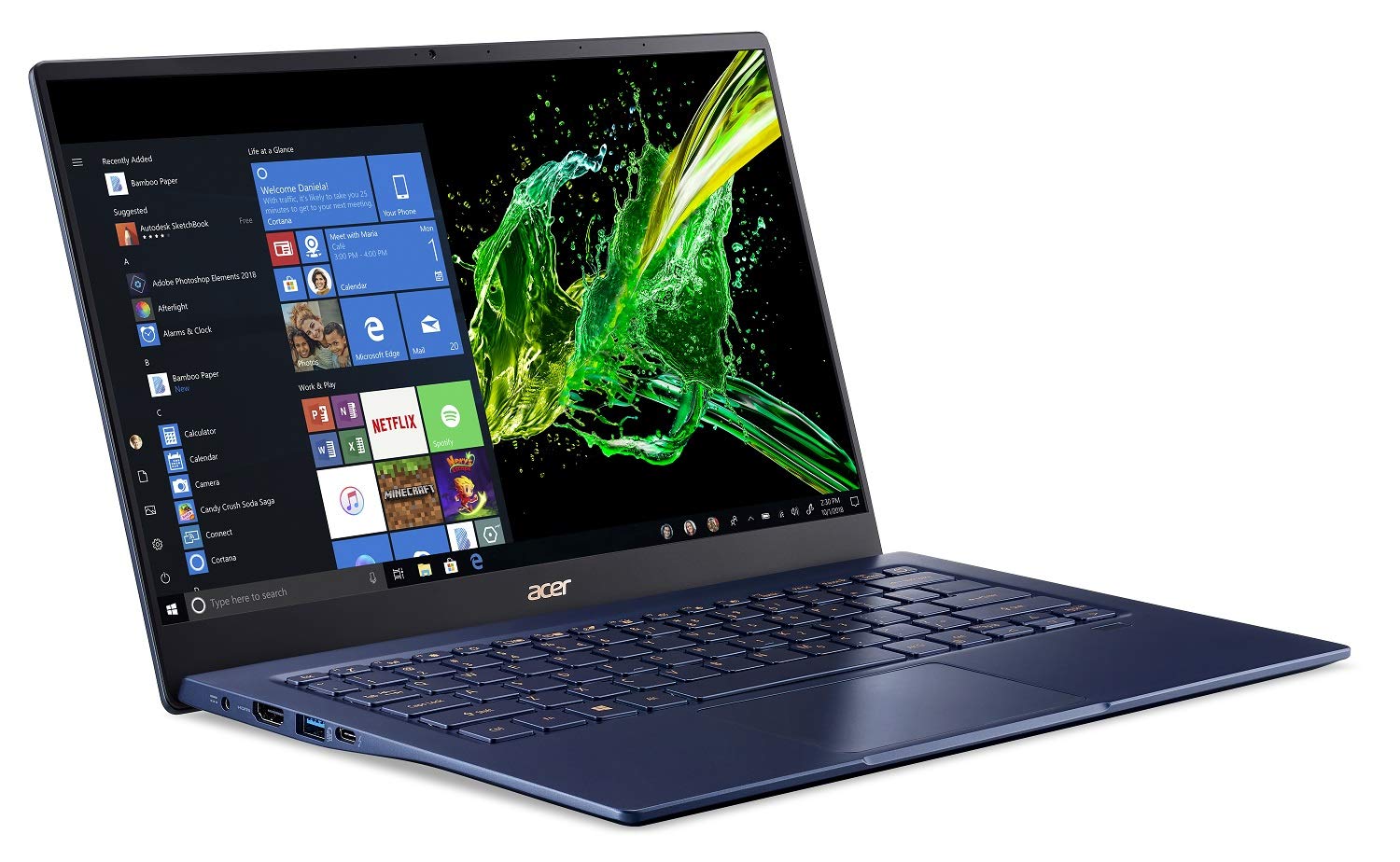 Acer Swift 5 Ultra-Thin & Lightweight Laptop, 14" Full HD IPS Touch, 10th Gen Intel Core i7-1065G7, 8GB LPDDR4, 512GB PCIe NVMe SSD, FP Reader, Wi-Fi 6, Back-lit Keyboard, Windows 10, SF514-54T-76PY