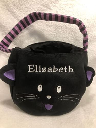 Embroidered Personalized Halloween Basket Trick or Treat customized Bucket