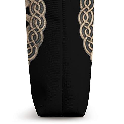 Green Shamrock, Celtic Knots With Black Background Tote Bag