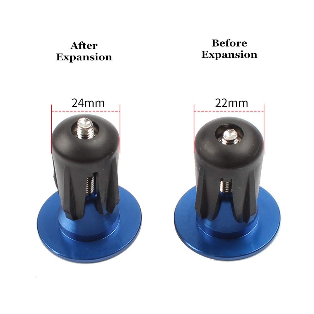 1 Pair Aluminum Bike Handlebar End Plugs Expanding Locking Bar End Caps for Road Bike Mountain Bike MTB BMX Fixie Bar End for Handlebar Grip (Red)