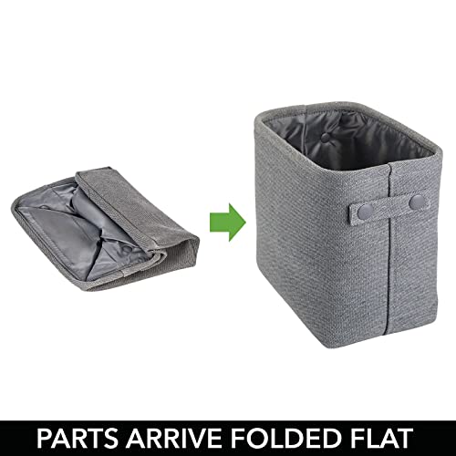 mDesign Fabric Storage Box – Household Storage Basket with Integrated Handles - Perfect for Holding Towels and Bathroom Accessories – Charcoal