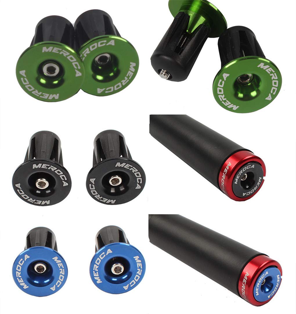 1 Pair Aluminum Bike Handlebar End Plugs Expanding Locking Bar End Caps for Road Bike Mountain Bike MTB BMX Fixie Bar End for Handlebar Grip (Red)