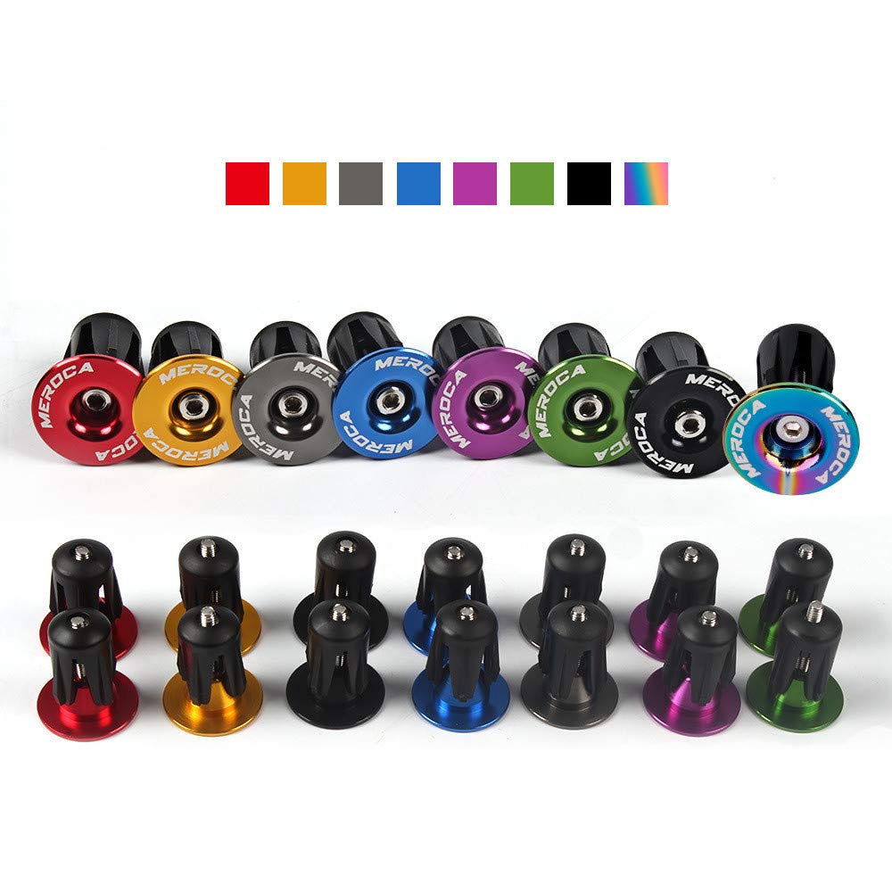 1 Pair Aluminum Bike Handlebar End Plugs Expanding Locking Bar End Caps for Road Bike Mountain Bike MTB BMX Fixie Bar End for Handlebar Grip (Red)