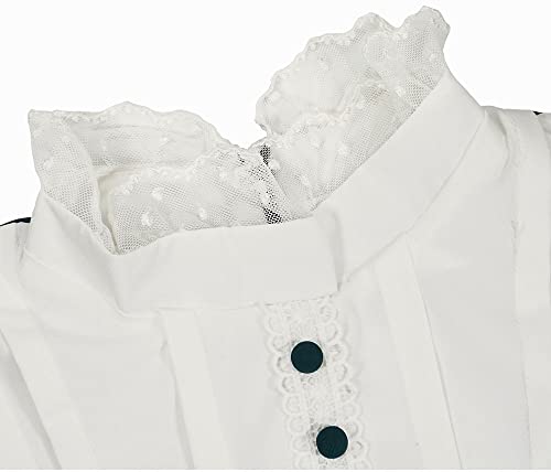 Nite closet Gothic Lolita Dress Long Sleeve Green Retro Vintage for Women Midi 50s (4-6)