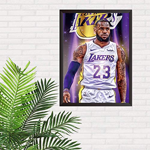 Lebron James Canvas Wall Art,LA Lakers Poster Wall Art Print,Star Forever Legend Picture Artwork for Home Decor,Lebron Canvas Wall Poster Print for Men Boys Bedroom Decor ,Unframed.(16"x 24")