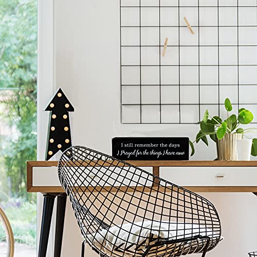 Jetec I Still Remember The Days I Prayed Sign Rustic Wooden Farmhouse Christian Decor Wooden Religious Plaque Christian Home Prayer Block Sign for Office Tabletop Tiered Tray Decor (Black)