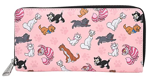 Loungefly Disney Cats Wallet Zip Around Clutch Faux Leather