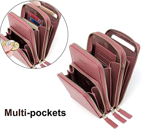 WTSHOPME Crossbody Phone Bags for Women Small PU Leather Cellphone Purse Wallet