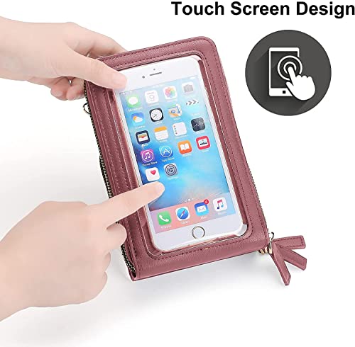 WTSHOPME Crossbody Phone Bags for Women Small PU Leather Cellphone Purse Wallet