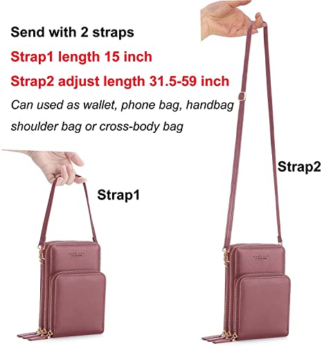 WTSHOPME Crossbody Phone Bags for Women Small PU Leather Cellphone Purse Wallet