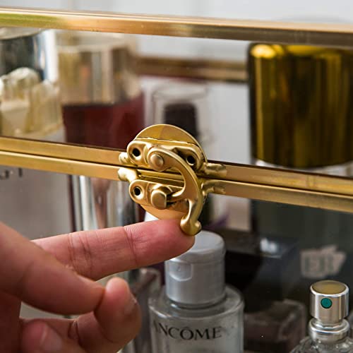 Smart Wyche Large Glass Box Wedding Card Box with Lock for Cosmetic Jewelry Sculpture DIY Mini Garden, Sturdy, 10 L x 5.71 W x 7.88 H" - Gold