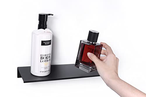 Z metnal Small Floating Shelves, Mini Display Metal Shelf for Collection, Decor Lack Wall Shelf, Utility Shelves,Aluminum, Wall Mounted, Matt Black, 8 inch, 2 Pack
