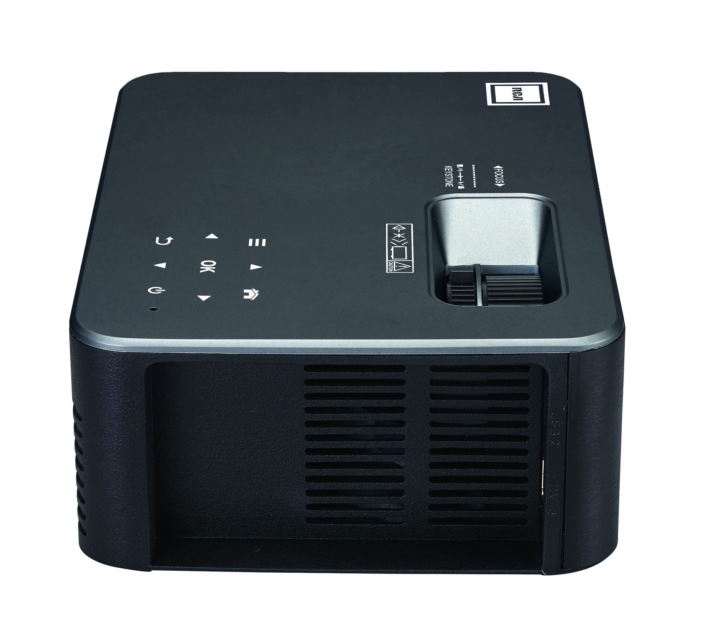 RCA Roku Smart Home Theater Projector - Stream Netflix, Prime Video, Hulu, Disney+, Apple TV+ and More - Portable Projector Compatible with TV, PC, HDMI, USB, VGA - Living Room/Backyard Projector
