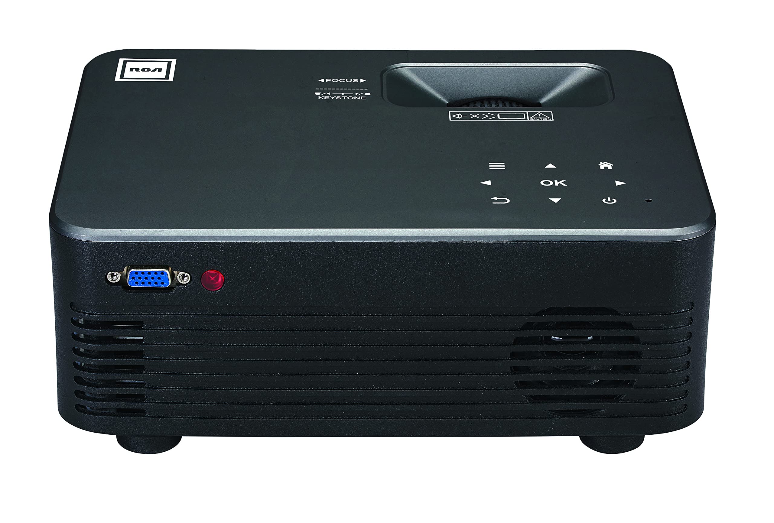 RCA Roku Smart Home Theater Projector - Stream Netflix, Prime Video, Hulu, Disney+, Apple TV+ and More - Portable Projector Compatible with TV, PC, HDMI, USB, VGA - Living Room/Backyard Projector