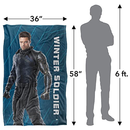 Marvel Falcon and Winter Soldier Blue Pose Silky Touch Super Soft Throw Blanket 36" x 58"