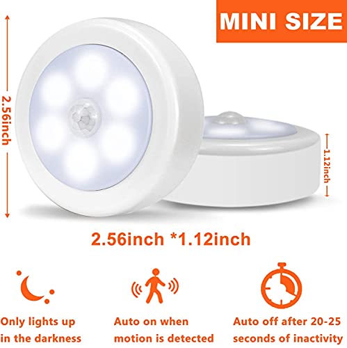 Svarog Motion Sensor Closet Lights,Indoor Motion Sensor Light Battery Powered Stair Lights Stick-Anywhere Wall Light Night Light for Bedroom, Cabinet,Kitchen,Hallway,Entrance (Cool White-6 Pack)