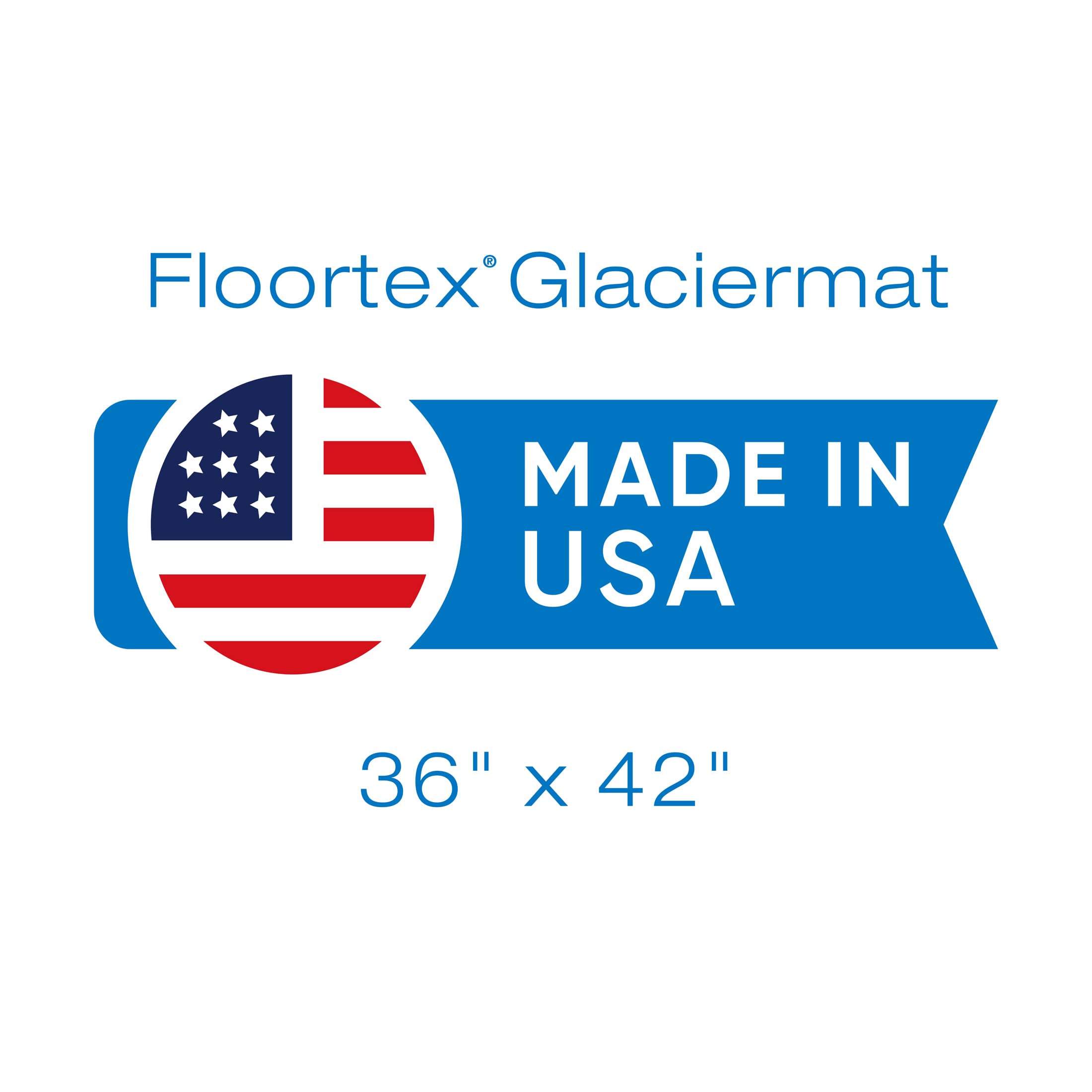 Floortex Glaciermat Heavy Duty Glass Chair Mat for Hard Floors & Carpets - 42'' x 36'' - Made in The USA