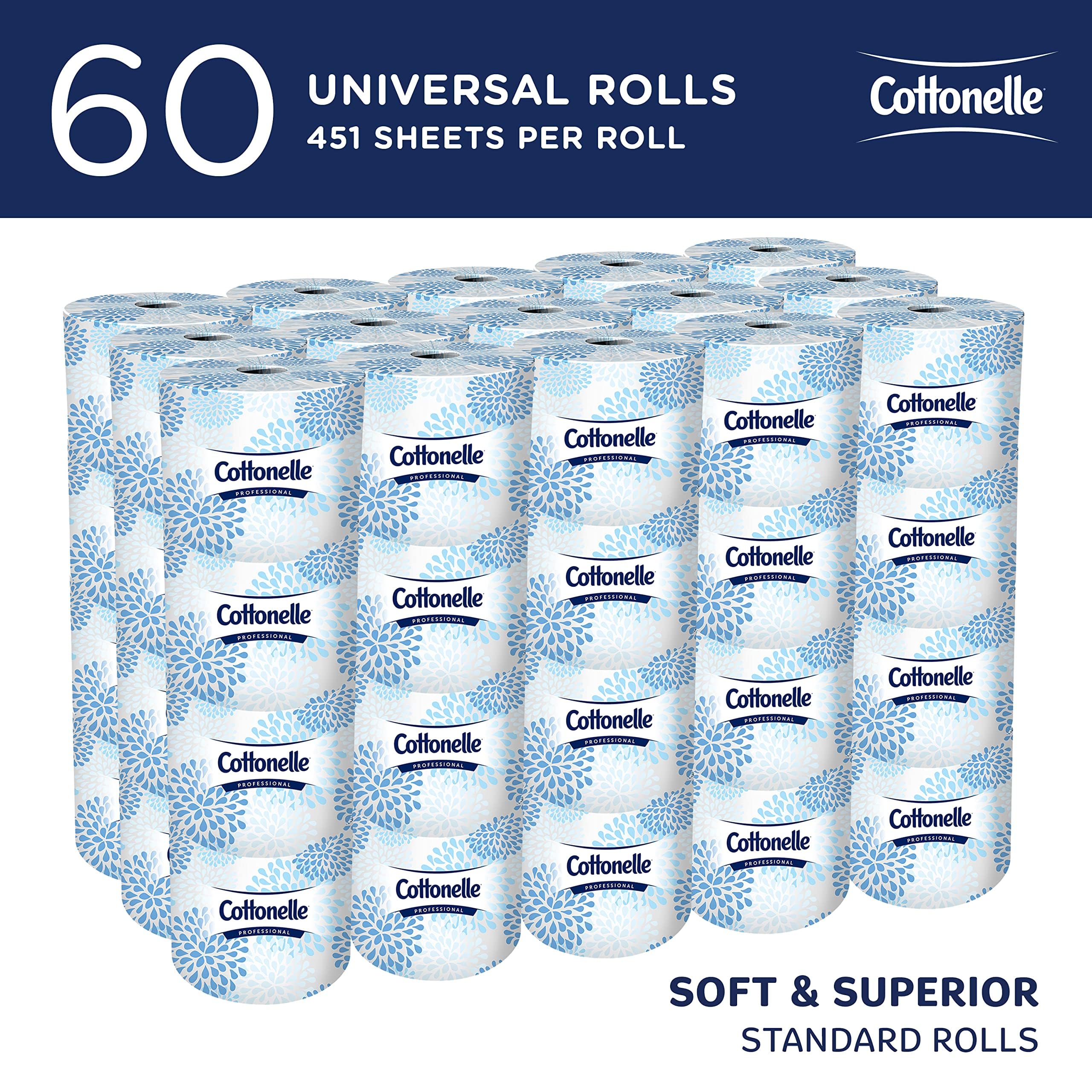 Cottonelle® Professional Standard Roll Bathroom Tissue (17713), 2-Ply, White, 60 Rolls / Case, 451 Sheets / Roll, 27,060 Sheets / Case