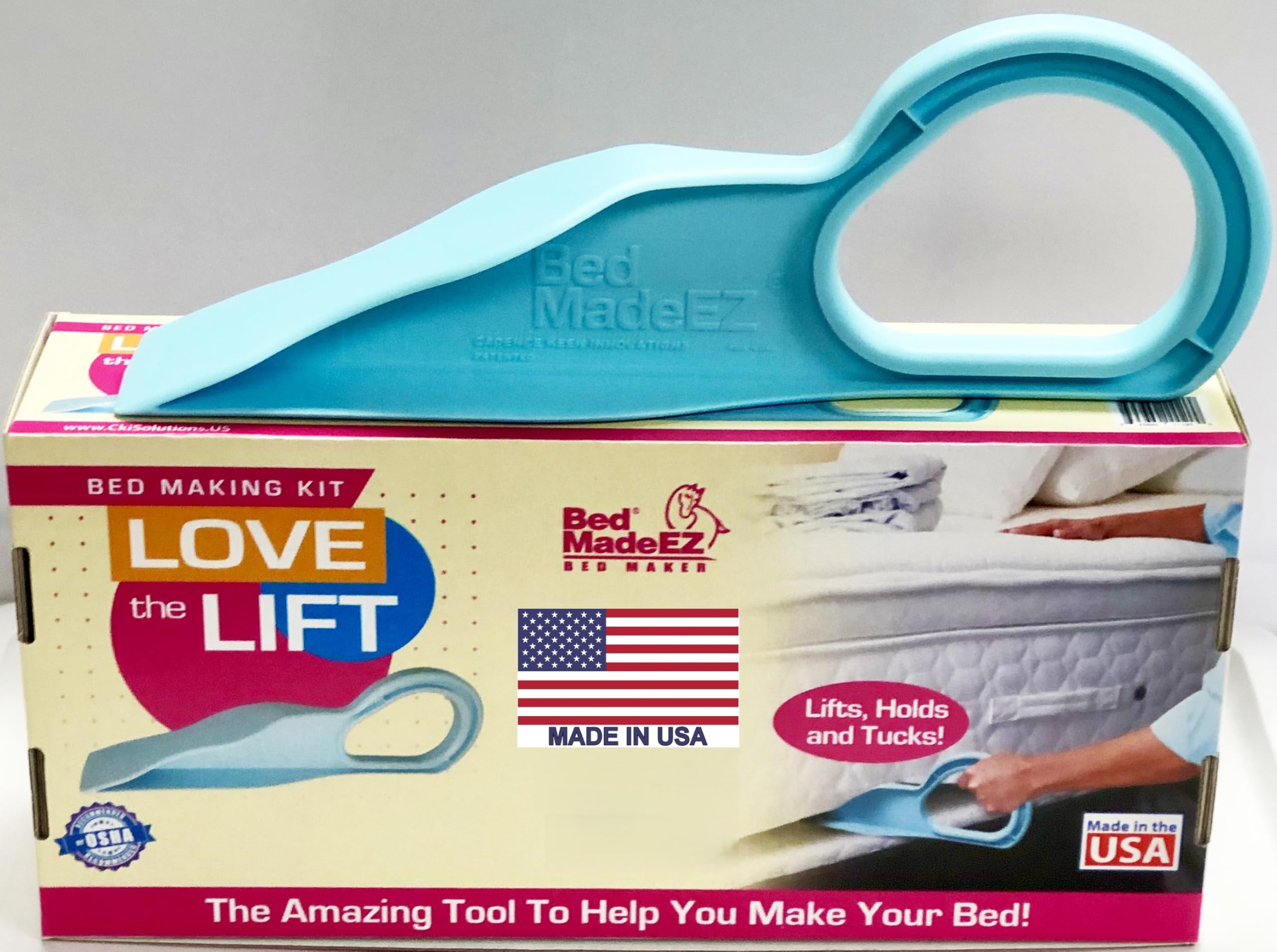 The Original Made in USA| Bed MadeEZ Bed Maker and Mattress Lifter Tool Helps Lift and Hold The Mattress- Can Tuck Sheets or Bed Skirts Alleviating Excess Strain