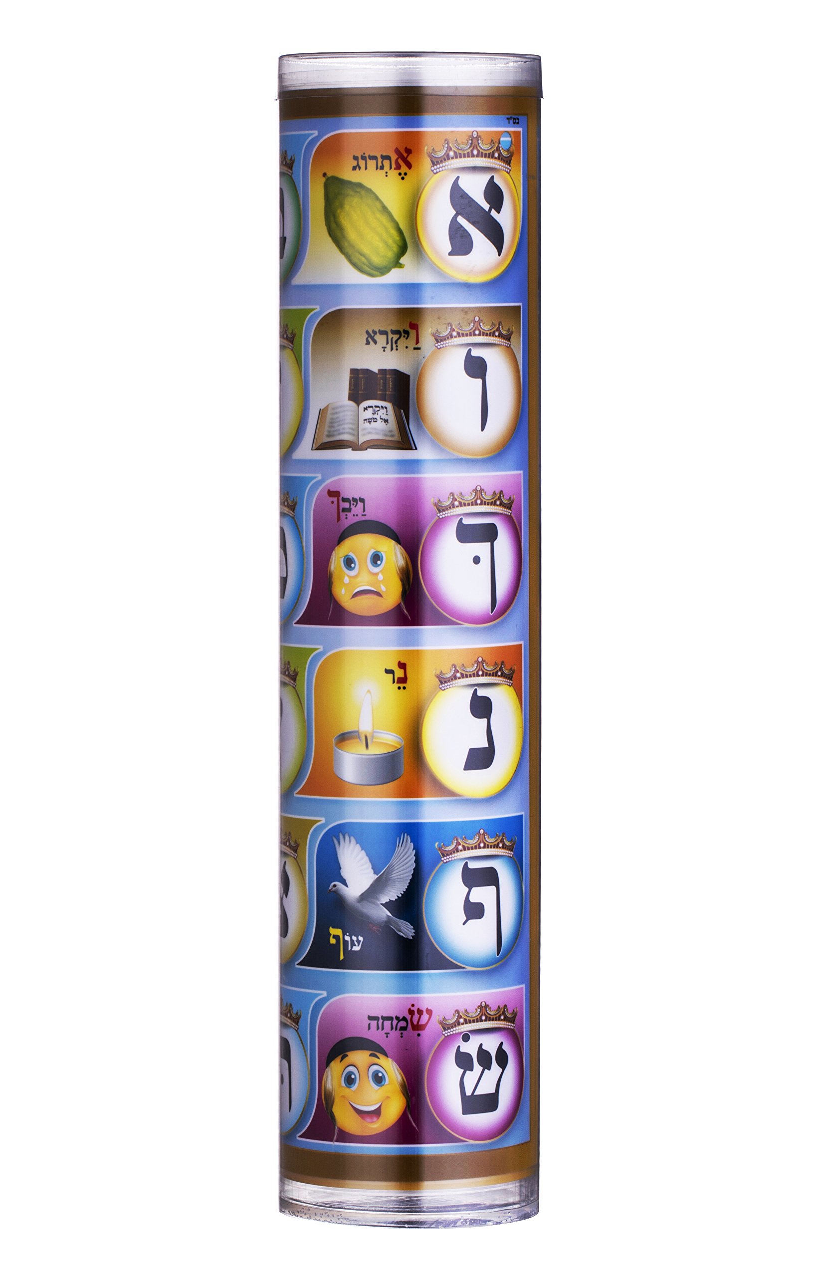 KISREI 13" x 19" Alef Bais Educational Colorful Poster (Level 1), with Loshon-Kodesh Keywords & Beautiful Pictures, Fully Laminated