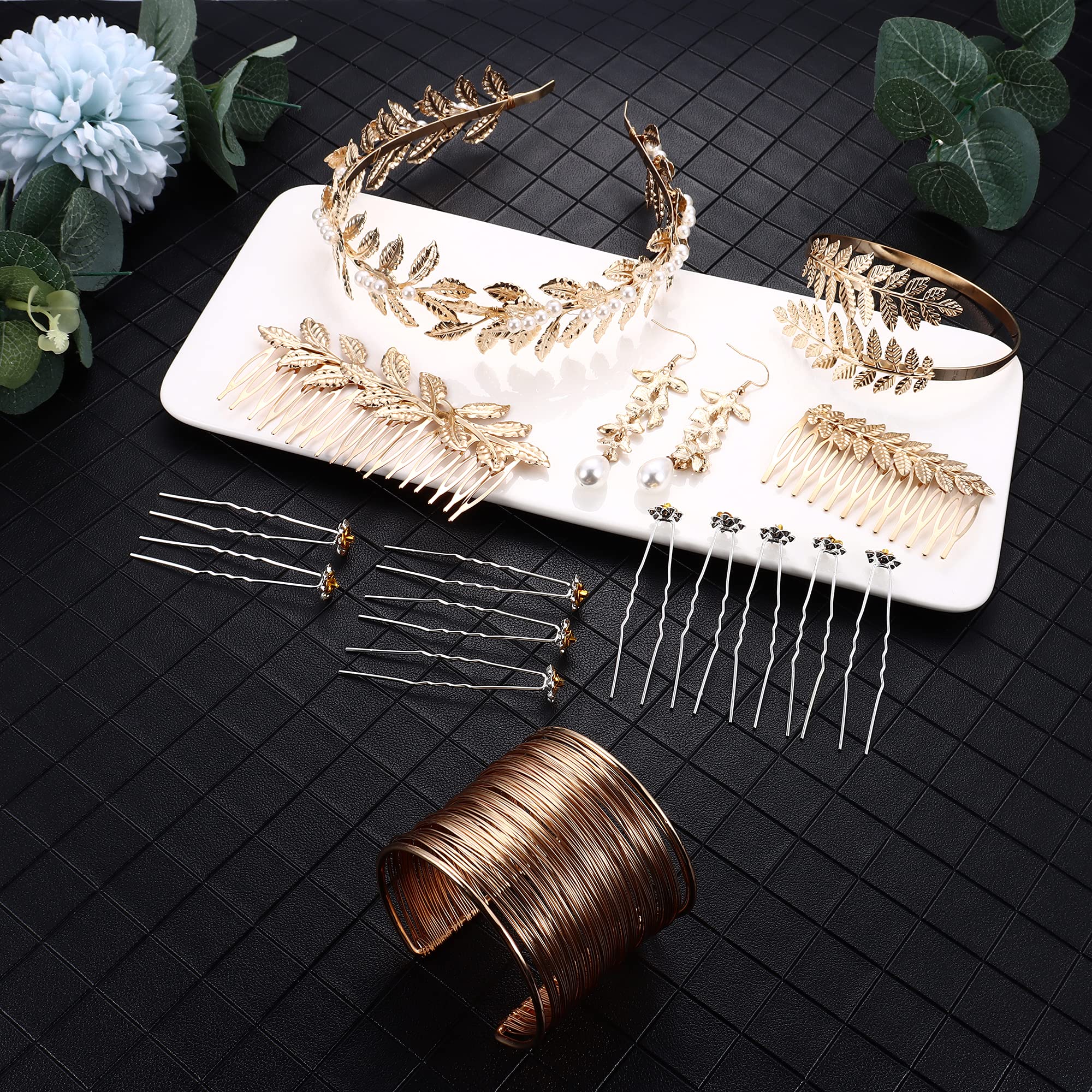 FASACCO Goddess Costume Greek Goddess Accessories Toga Costume Cleopatra Costume for Women