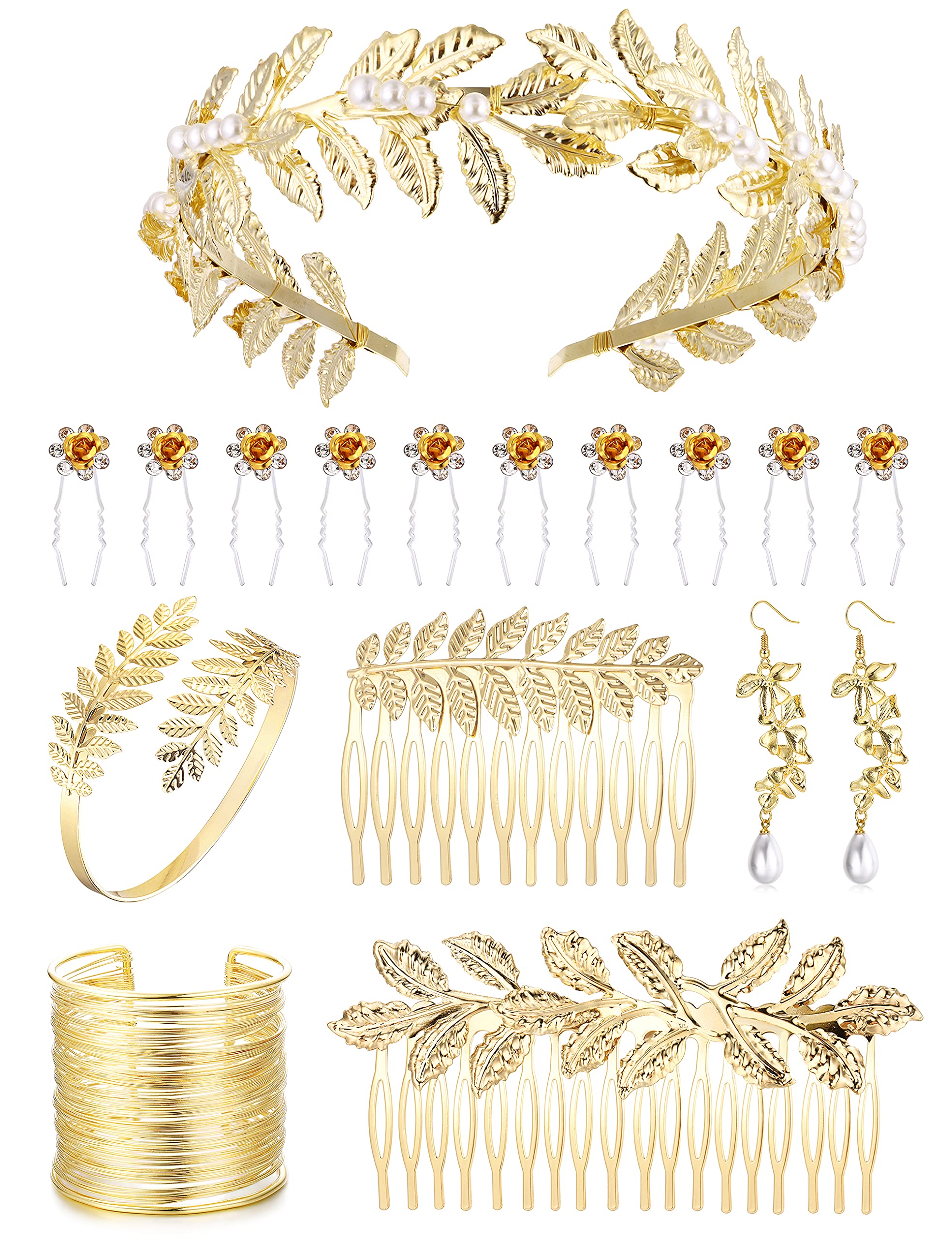 FASACCO Goddess Costume Greek Goddess Accessories Toga Costume Cleopatra Costume for Women