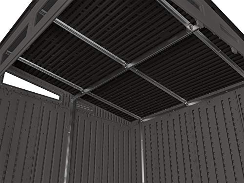 Suncast BMS7780 7' x 7' Modernist Resin Outdoor Storage Shed, No Size, Peppercorn