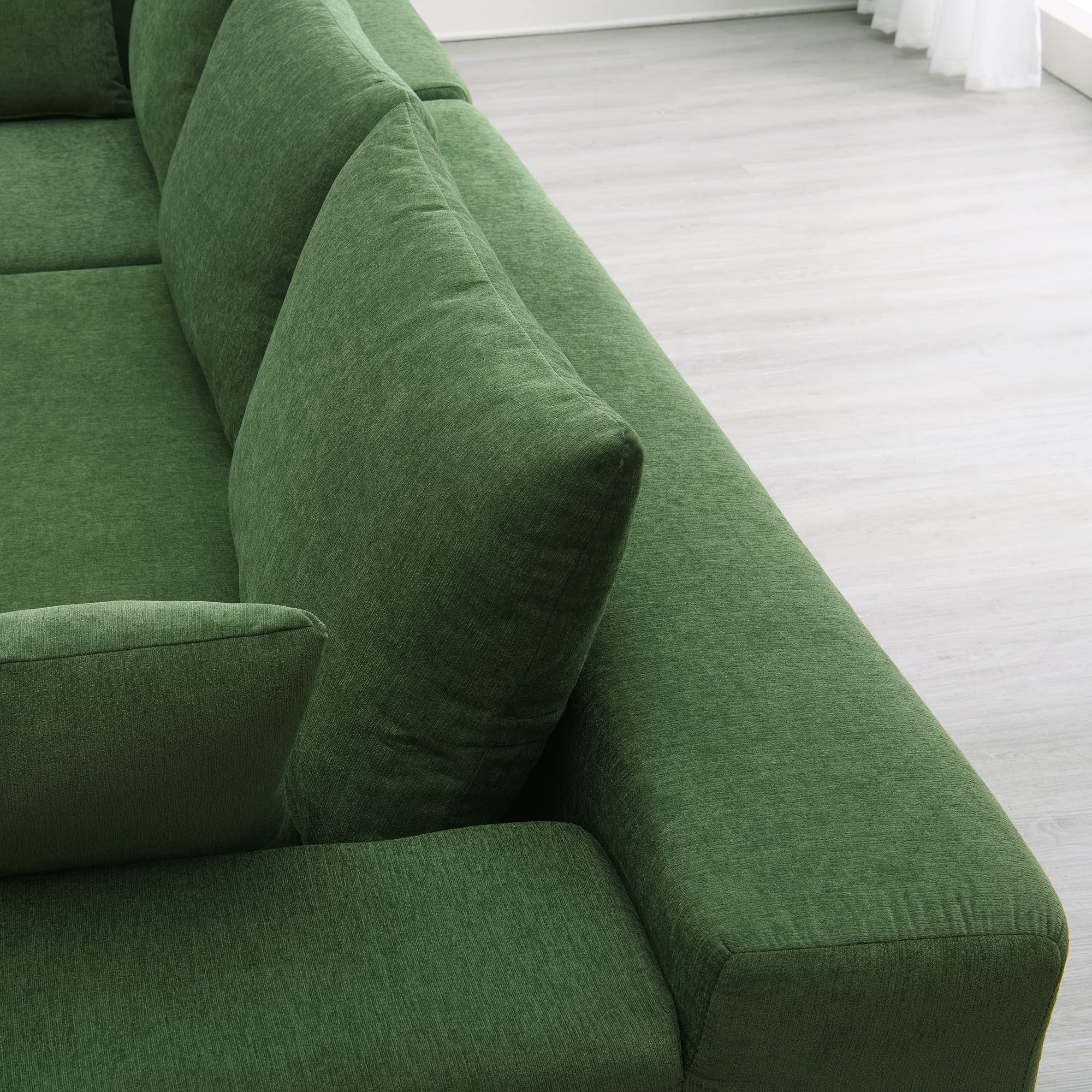 NordStorm 109" Modular Sectional Living Room Sofa Set with 2 Pillows, Modern Minimalist Style Couch, Upholstered Sleeper Sofa for Living Room, Bedroom, Salon, 2 PC Free Combination, L-Shape, Green