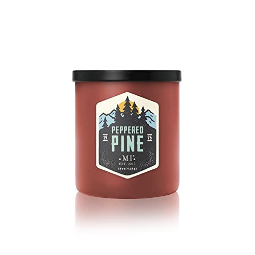 Manly Indulgence Peppered Pine Scented Jar Candle, All American Collection, 2 Wick, Red, 15 oz - Up to 60 Hours Burn