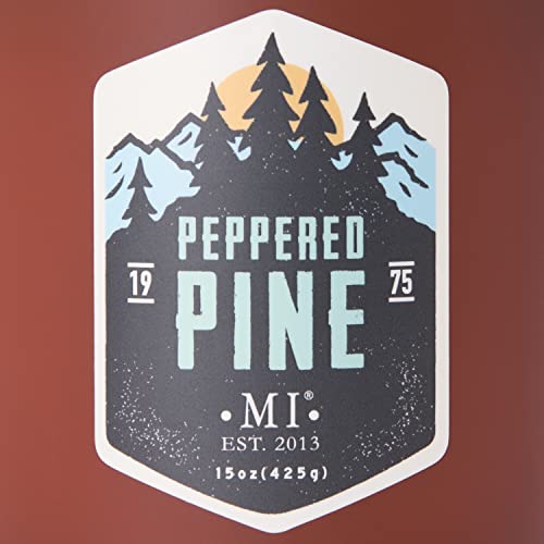 Manly Indulgence Peppered Pine Scented Jar Candle, All American Collection, 2 Wick, Red, 15 oz - Up to 60 Hours Burn