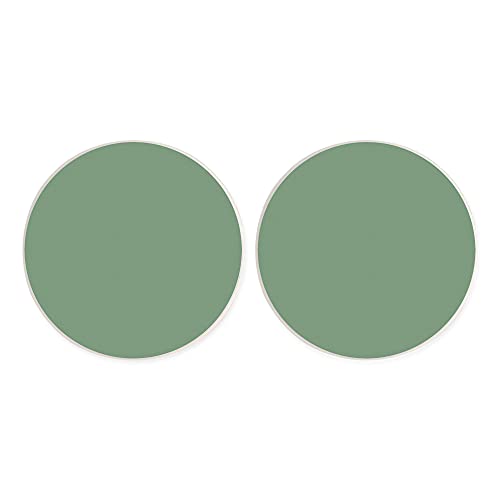 Solid Cool Sage Green 2.75 x 2.75 Absorbent Ceramic Car Coasters Pack of 2