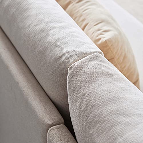 Garhelper L-Shaped Sectional Sofa couch,Convertible modular Sectional sofa with Double Chaise Ottoman Lounger and 3 Pillows,Linen Upholstered Free combination Extra Wide Seat for Living Room Apartment