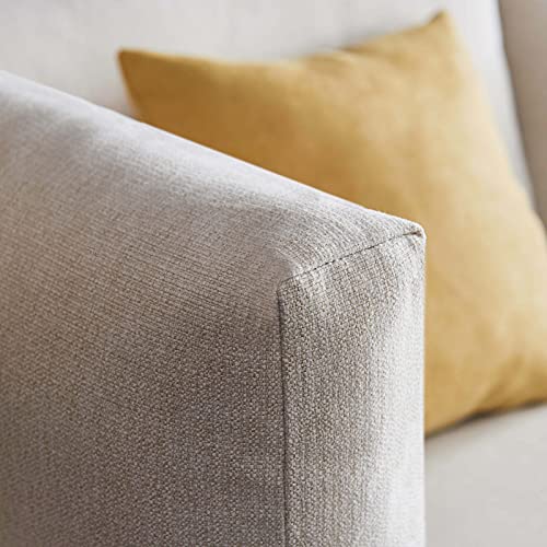 Garhelper L-Shaped Sectional Sofa couch,Convertible modular Sectional sofa with Double Chaise Ottoman Lounger and 3 Pillows,Linen Upholstered Free combination Extra Wide Seat for Living Room Apartment