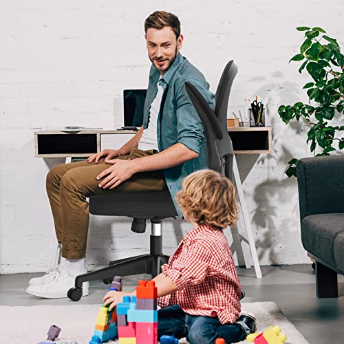 YONISEE Desk Chair - Ergonomic Office Chair Swivel Computer Chair with Flip-up Armrest, Adjustable Lumbar Support, Height Tilting Adjustment, Home Office Desk Chairs Mesh Task Rocking Executive Chair