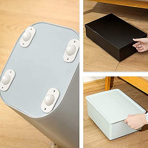 8Pcs Mini Casters Wheels Self Adhesive Swivel Wheels Stainless Steel Paste Universal Wheel with 360 Degree Rotation Sticky Pulley for Bins Bottom Storage Box Furniture Trash Can Small Furniture
