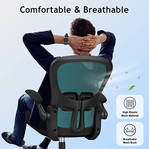 YONISEE Desk Chair - Ergonomic Office Chair Swivel Computer Chair with Flip-up Armrest, Adjustable Lumbar Support, Height Tilting Adjustment, Home Office Desk Chairs Mesh Task Rocking Executive Chair