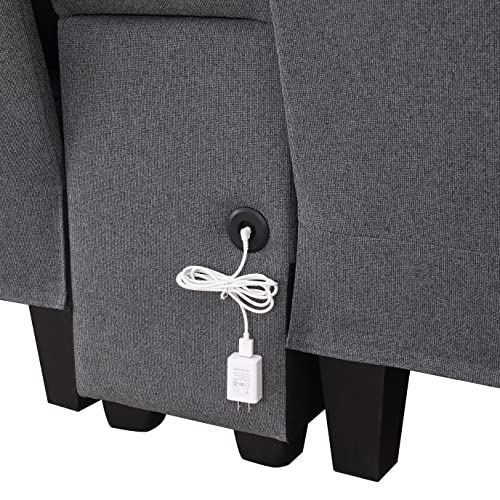 Multifunctional Modular Linen Upholstered Sectional Sofa Couch with Storage Consloe,Cupholders, USB Charging Ports and Wired & Wirelessly Charged for Home Office Apartment Living Room Furniture Sets