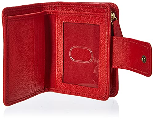 Timberland womens Leather RFID Small Indexer Wallet Billfold, Red, One Size US