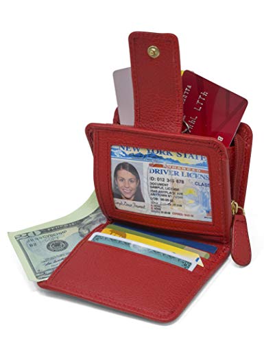 Timberland womens Leather RFID Small Indexer Wallet Billfold, Red, One Size US