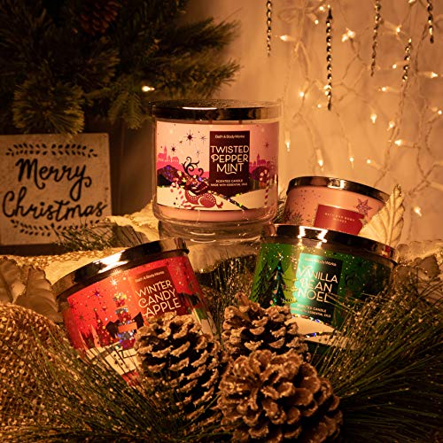 White Barn Bath and Body Works, 3-Wick Candle w/Essential Oils - 14.5 oz - 2020 Holidays Scents! (Twisted Peppermint)