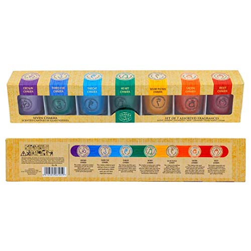 Chakra & Luck Votive Candles Scent Pack of Aromatherapy Candle Set Eucalyptus Candle Lavender Candle Rose Candle Jasmine Candle Cedar Candle, Lotus and Ylang Ylang Home Scent