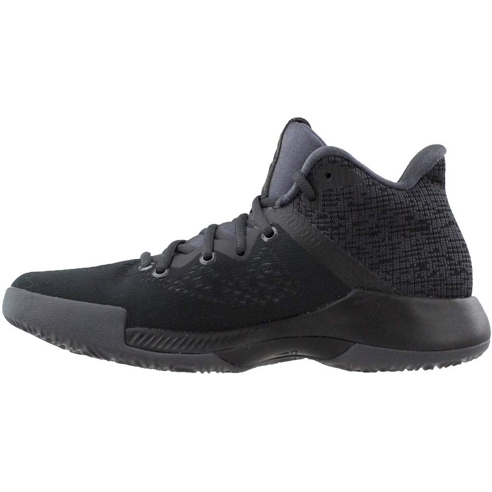 adidas Boy's Mad Bounce J Basketball Shoe, Utility Black/Black/Grey, 4 M US Big Kid