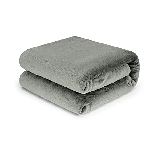 TAFTS Throw Blankets - Ultra Plush 320GSM - Soft, Ultra Comfy, Fluffy and Fuzzy - Plush Blankets and Throws for Couch, Bed & Living Room - All Seasons - Blankets King Size - Space Grey