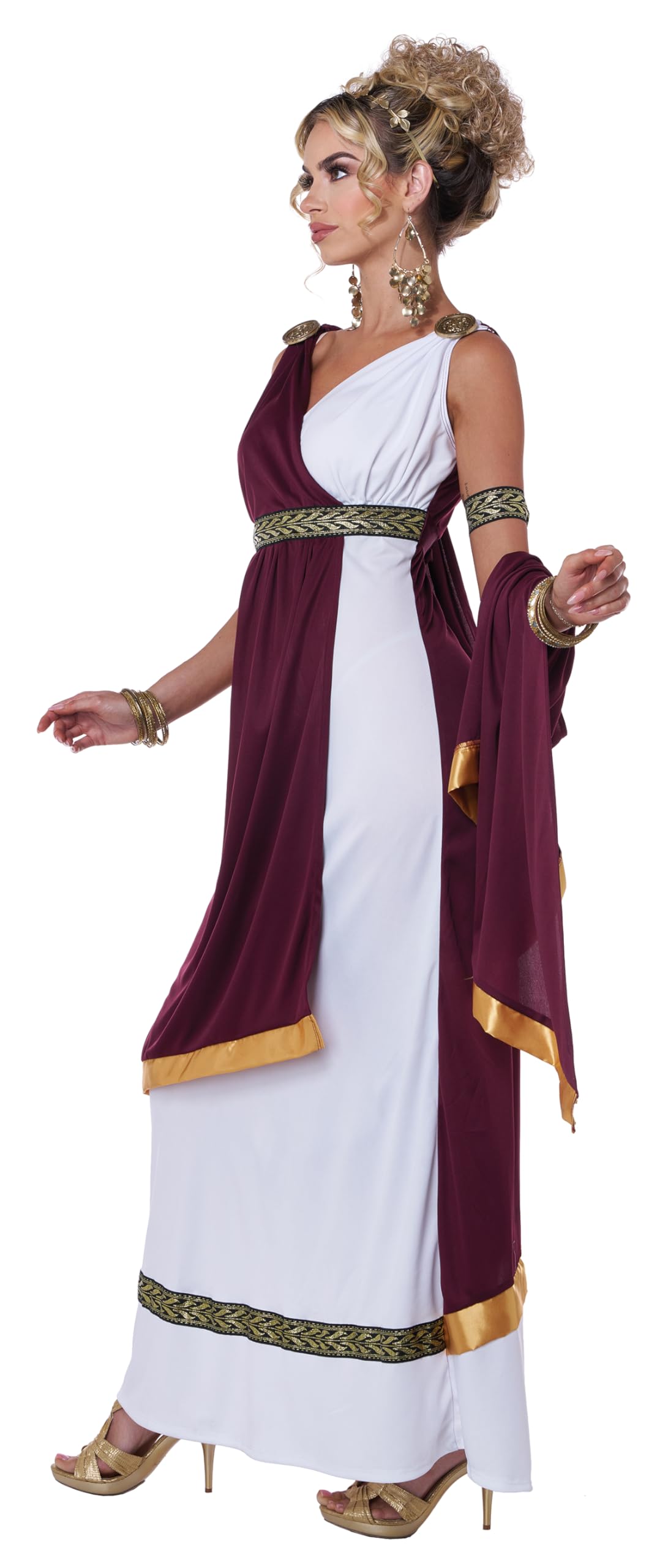 California Costumes Roman Empress Outfit Large Maroon,White